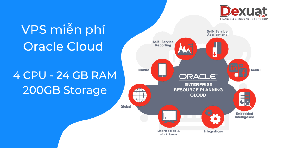 Nhận VPS Oracle MIỄN PHÍ trọn đời với 4 CPUs 24 GB RAM - Dexuat.net